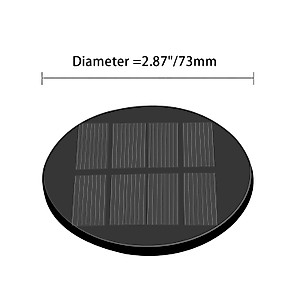 5Pcs Mini Solar Panels for Solar Power, 4V 130mA Mini Solar Panel Kit DIY Electric Toy Photovoltaic Cells Solar Epoxy Cell Charger Diameter 2.87"(73mm)