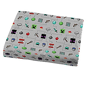 Jay Franco Minecraft Monster Hunters Twin XL Sheet Set - 3 Piece Set Super Soft and Cozy Kid’s Bedding Features Creepers - Fade Resistant Microfiber Sheets (Official Minecraft Product)