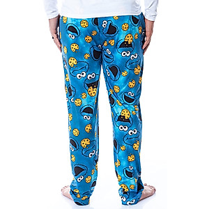 Sesame Street Men's Cookie Monster Tie Dye Adult Sleep Lounge Pajama Pants (Large) Blue