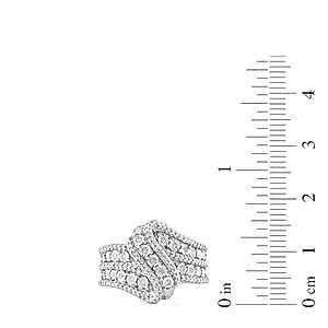 Amazon Essentials Sterling Silver Diamond 3 Row Twist Fashion Band Ring (1/10 cttw), Size 8, (previously Amazon Collection)