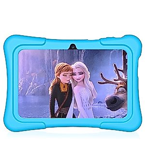 Kids Tablets, 7 inch Tablet for Kids, 32GB ROM, IPS HD Display, Android 11 Quad Core Processor, iWawa Pre Installed with Kid-Proof Case, Bluetooth, Dual Camera (Blue)