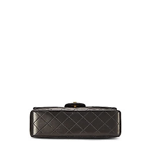 CHANEL, Pre-Loved Black Quilted Lambskin Classic Double Flap Small, Black