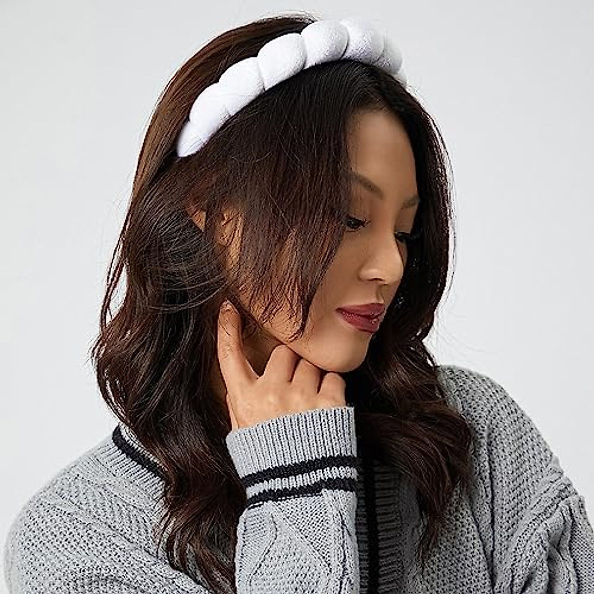 HitModa Spa Headbands for Washing Face or Facial Makeup Headbands Bubble Skincare Headbands Drunk Elephant Terry Cloth Puffy Headbands for Mask Skin Treatment