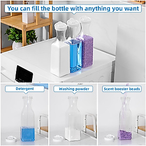 Laundry-Detergent-Dispenser,54oz Fabric Softener Dispenser,Plastic Liquid Laundry Detergent Container,Laundry Detergent Organizer for Laundry Room Organization with 4 Labels,2 Pack