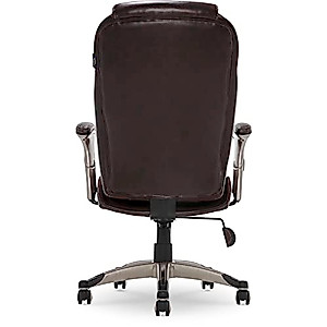 Serta Ergonomic Executive Office Chair Motion Technology Adjustable Mid Back Design with Lumbar Support, Brown Bonded Leather
