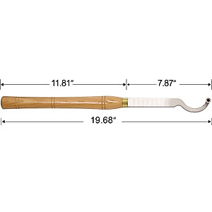 Swan Neck Hollower Carbide Tipped Wood Turning Tools Bended Lathe Chisel Tool Bar with Ci3 12mm Round Carbide Insert Cutter for Wood Hobbyist or DIY or Carpenter，19.68Inches