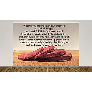 Hanerk XL Burger Press 5 1/2" inch Patty Maker, Easy to Clean Dishwasher Safe, Stainless Steel, 5 1/2 inch Diameter Burger Patty, Grill Tool, Patty Maker, Mold, Thin or Thick