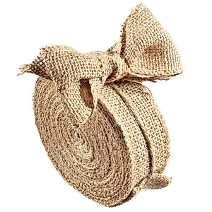 Idiy Natural Burlap Ribbons (1.5" Wide, 10 Yards) - No Wire, 100% Jute - Great for DIY Crafts and Projects, Gift Wrapping, Wedding Decoration, and More!