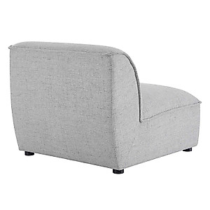 Modway Comprise Fabric Upholstered Sectional, Armless Chair, Light Gray