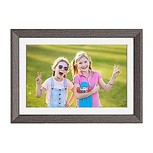 Digital Picture Frame FRAMEO 10.1 Inch 1280x800 IPS LCD Touch Screen WiFi Digital Photo Frame with Auto-Rotate 32GB Storage Share Photos and Vedios Instantly via Frameo (10.1 inch Wood Effect)