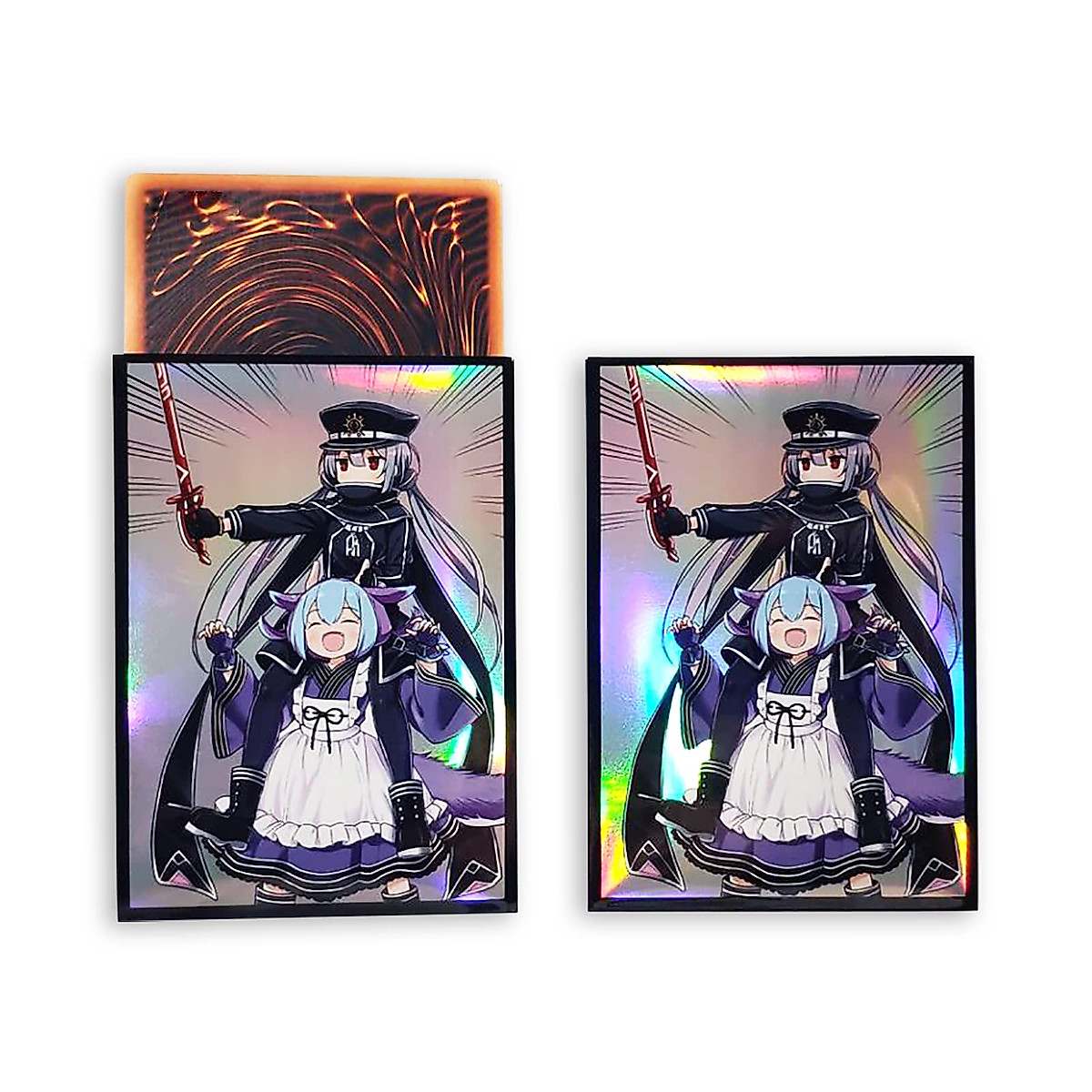 Time Walker 50ct Holographic Flashing (Sky Striker Ace Roze Dragonmaid) Top Loading Trading Card Sleeves Deck Protector for YuGiOh/Japanese Sized Cards 63x90mm (3)