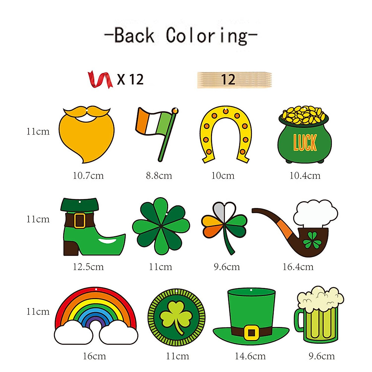 UJSGK St. Patrick's Day Scratch Paper Arts Crafts for Kids 12PCS Scratch Paper Art Set St Patrick Lucky Clover Green Scratch Off Cards Festivals Magic Rainbow Scratch Art Accessories
