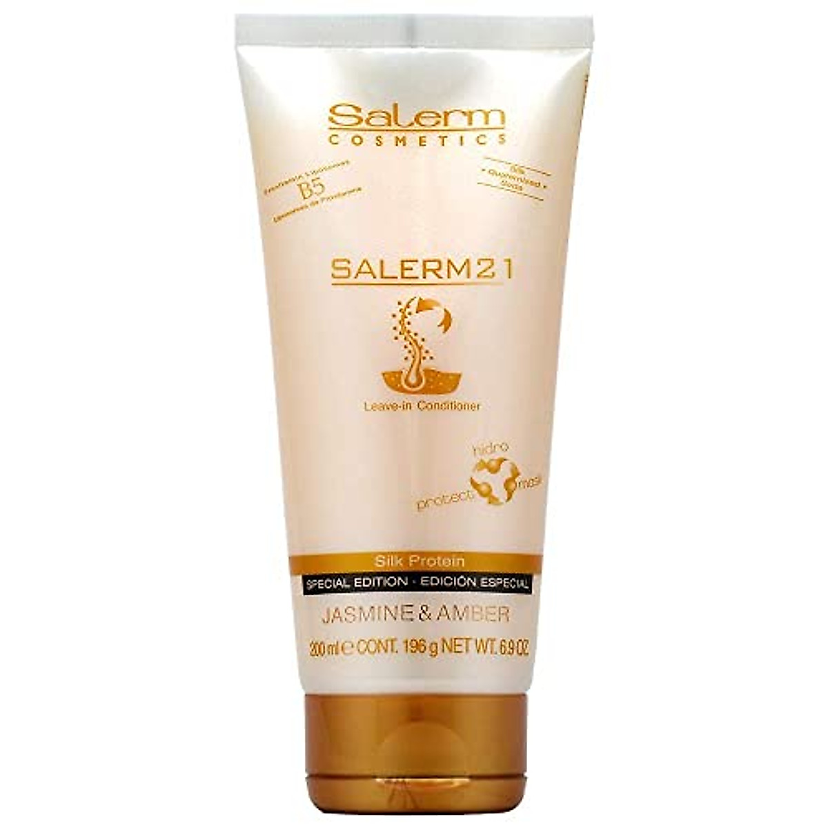 Salerm - 21 Jasmine and Amber - 200 ml - Leave-In Mask and Conditioner - with Silk Proteins - Anti-Frizz - Split Ends Repair - Deep Hydration