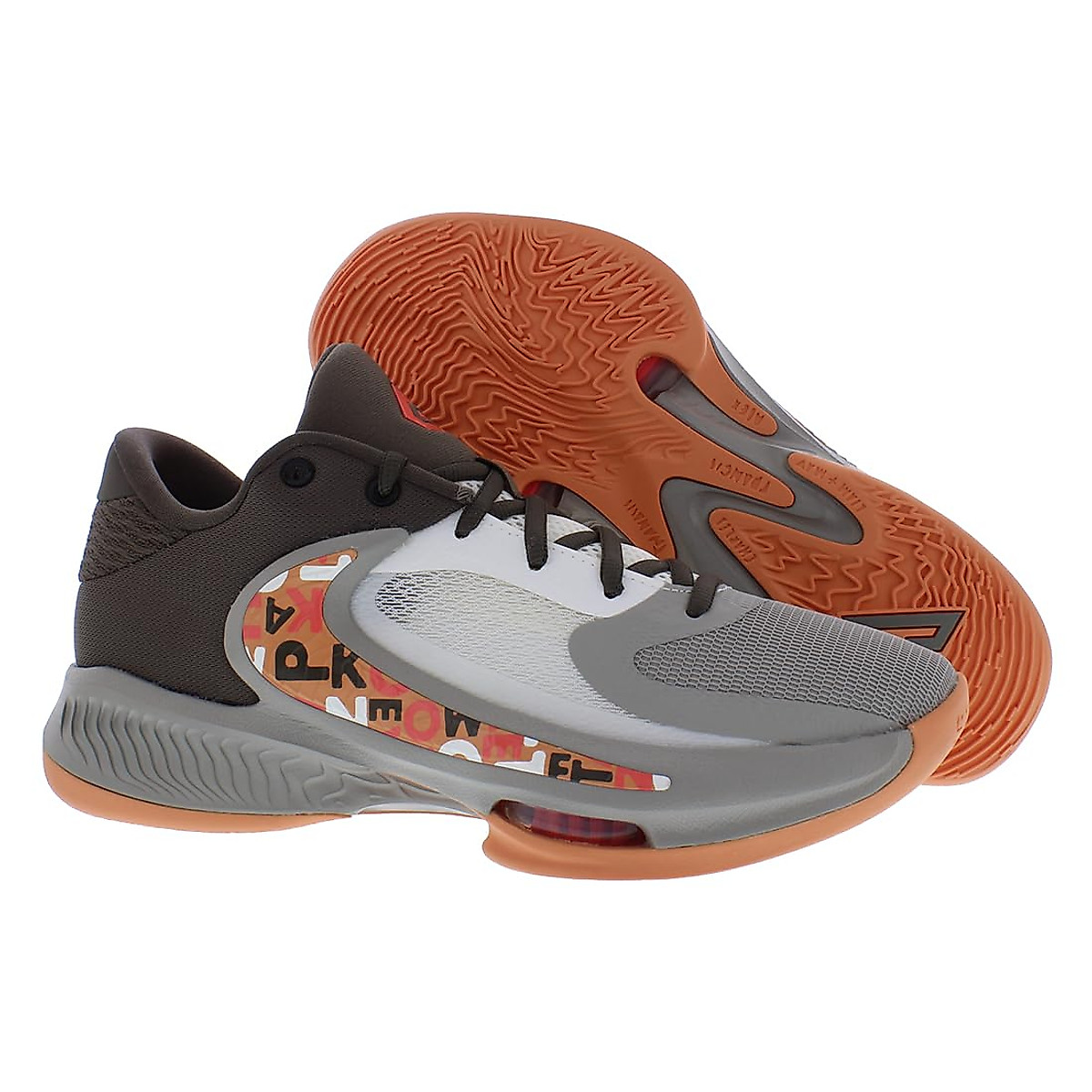 Nike Freak 4 Men's Basketball Shoes (Ironstone/Cobblestone/Sail/Orange Trance, us_Footwear_Size_System, Adult, Men, Numeric, Medium, Numeric_10)