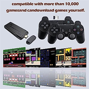 Nostalgia Stick Game, Nostalgiastick Wireless Retro Game Console Built In 20000+ Games, Plug & Play Nostalgia Stick 4K HDMI Output For Tv With Dual 2.4G Wireless Controllers, 32g/64g/128g Version 6.9
