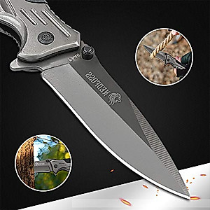 NedFoss Knifes Pocket Knives for Men, Folding Pocket Knife with Glass Breaker, Seatbelt Cutter, G10 Handle, Thumb Stud for Emergency Rescue, Household, Workshop (FA46)