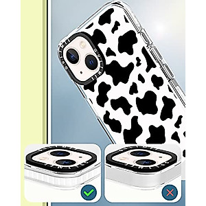 GULTMEE [3 in 1 Designed for iPhone 13 Case Cow Print with Built-in Bumper Shockproof Protective Phone Case Cover for iPhone 13 Cases 6.1" Tempered Glass Screen Protector + Camera Lens Protector