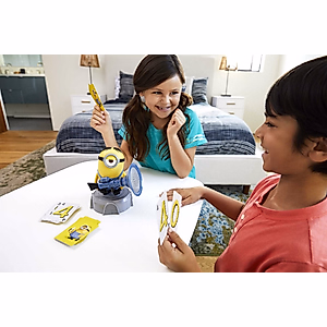 Mattel Games Gas Out Minions: The Rise of Gru Kids Game with Minion Holding Fart Blaster & 56 Cards for 2-6 Players