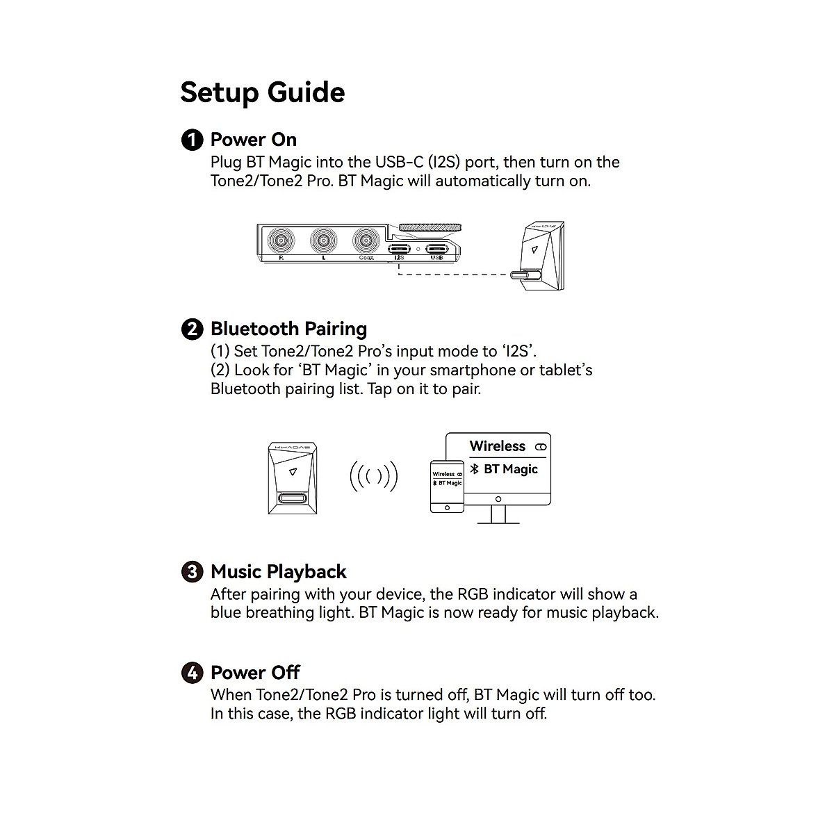 Hi-Res Wireless Bluetooth 5.1 Audio Receiver only for Tone2/Tone 2 pro, Khadas BT Magic Qualcomm QCC5125 Bluetooth 5.1 Chip, Sampling Rate up to 24bit 96KHz Supports SBC/AAC/aptX/aptX-LL/aptX-HD/LDAC
