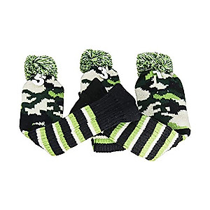 HISTAR Golf Club Pom Pom Knit Hybrid American Flag Head Cover 3 pcs/Set Knitting Golf Clubs Headcover Driver Cover Fairway Wood Head Covers for Taylormade,Callaway and More Brand (Army Green)