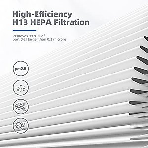 AROEVE Air Purifiers with Aromatherapy Function(MK06-White) with Three H13 HEPA Air Filter(One Basic Version & Two Standard Version) Filter Pet Smoke Pollen Dander Hair Smell For Home