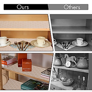 Cooyes Shelf Liner – Non-Adhesive Shelf Liners for Kitchen Cabinets – Waterproof Shelf Paper with Modern Pattern – Durable EVA Cabinet Liners