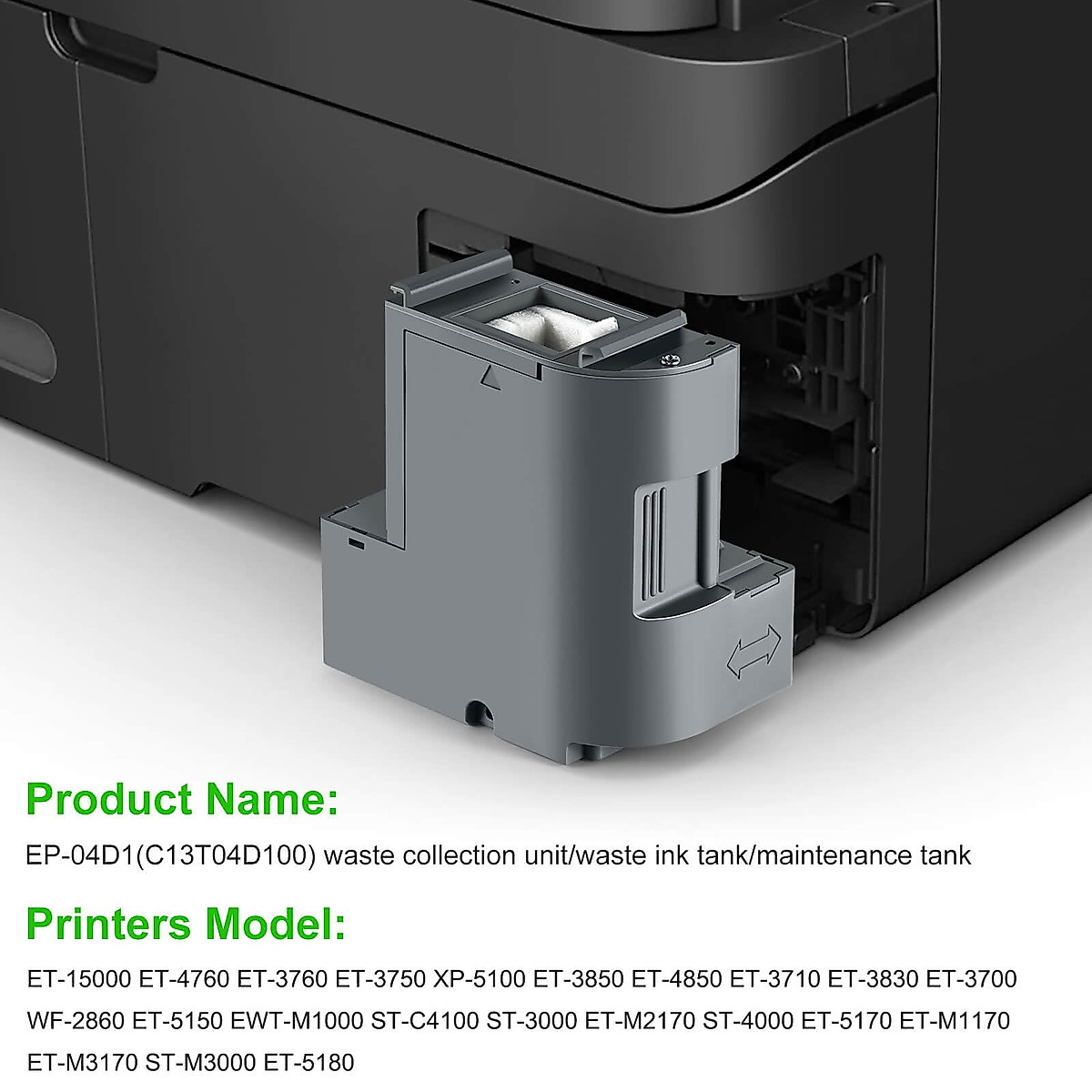 OFFICENTER T04D1 T04D100 Maintenance Box for EcoTank ET-3850 ET-3830 ET-15000 ET-3760 ET-4850 ST-4000 ST-C4100 ET-M2170 ET-5170 ET-3710 ET-4760 XP-5100 Printers