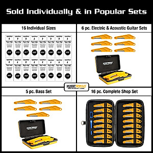 MusicNomad MN668 6 pc. Diamond Coated Electric Guitar Nut Slotting File Set - Light Strings, with Storage Case
