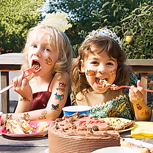 8 Sheet (96Pcs) Corgi Temporary tattoos for Kids, Pet Dog Birthday Party Decorations Favors Supplies Super Cute Tattoos Sticker Gifts for Boys Girls Baby Shower Prizes Rewards Christmas