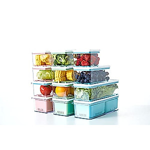 Storage Containers Fridge Organizer for Vegetable Fruit Veggie and Berry Refrigerator Organizer Bins with Lids Produce Saver 3 Packs Pink