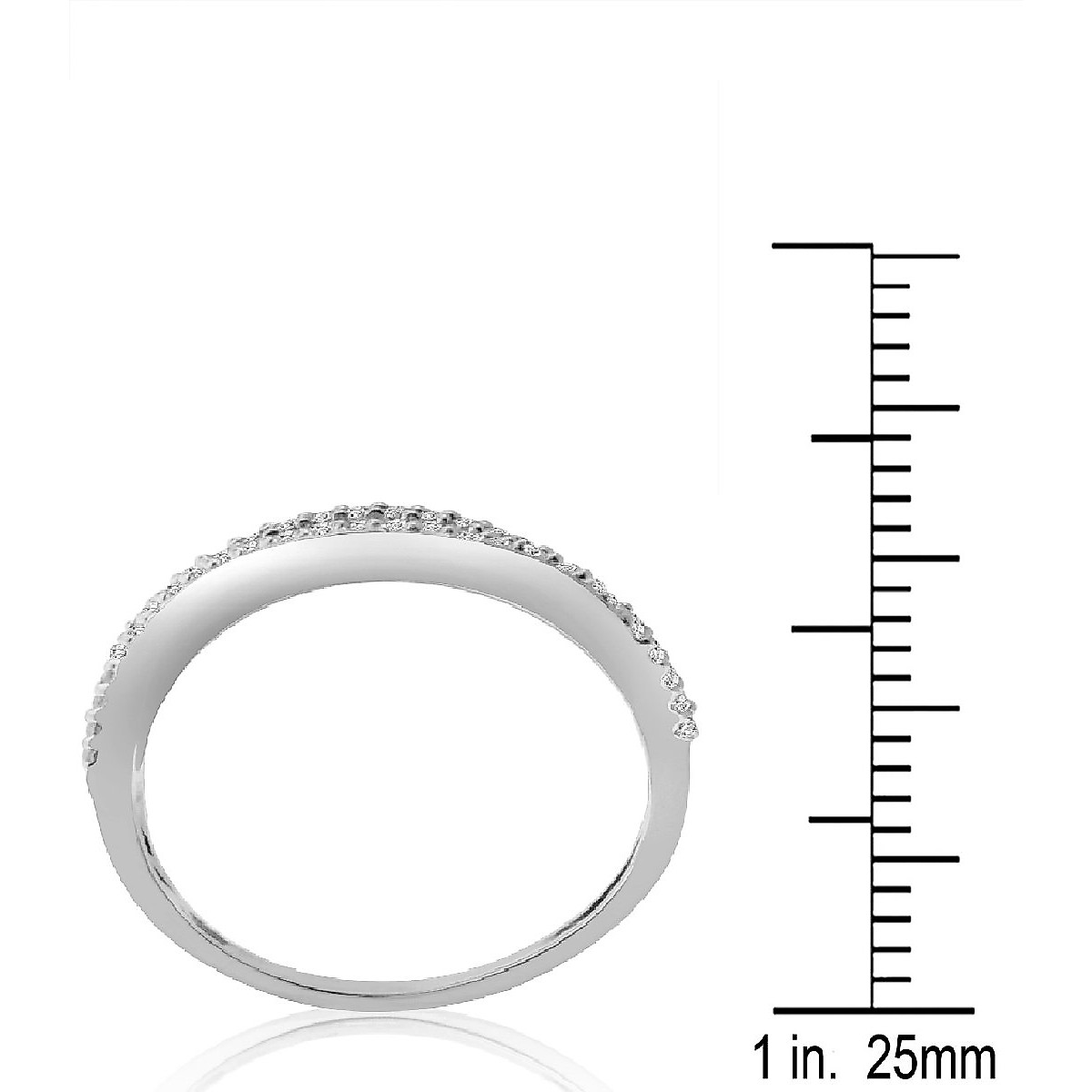 Hdiamonds 1/2 Carat Total Weight (cttw) 10K White Gold Diamond Multi-Row Wave Ring for Women (Size: 8)