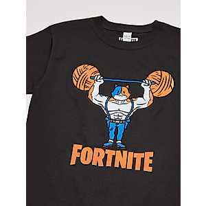 FORTNITE boys Yarn Lifter T-shirt T Shirt, Charcoal, Medium US