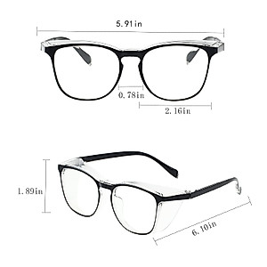 3 Pack Safety Glasses, Comfortable Stylish Anti Fog Pink Black Blue Safety Goggles with Side Shields Eye Protection for Women Men Nurses