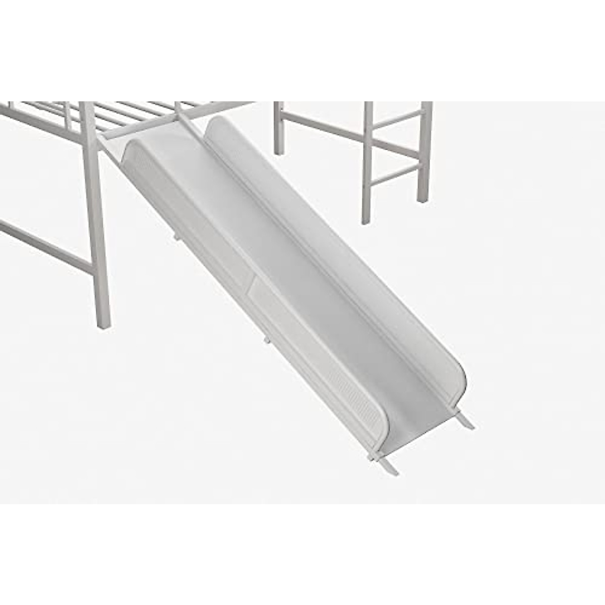 DHP Junior Twin Metal Loft Bed with Slide, Multifunctional Design, White with White Slide