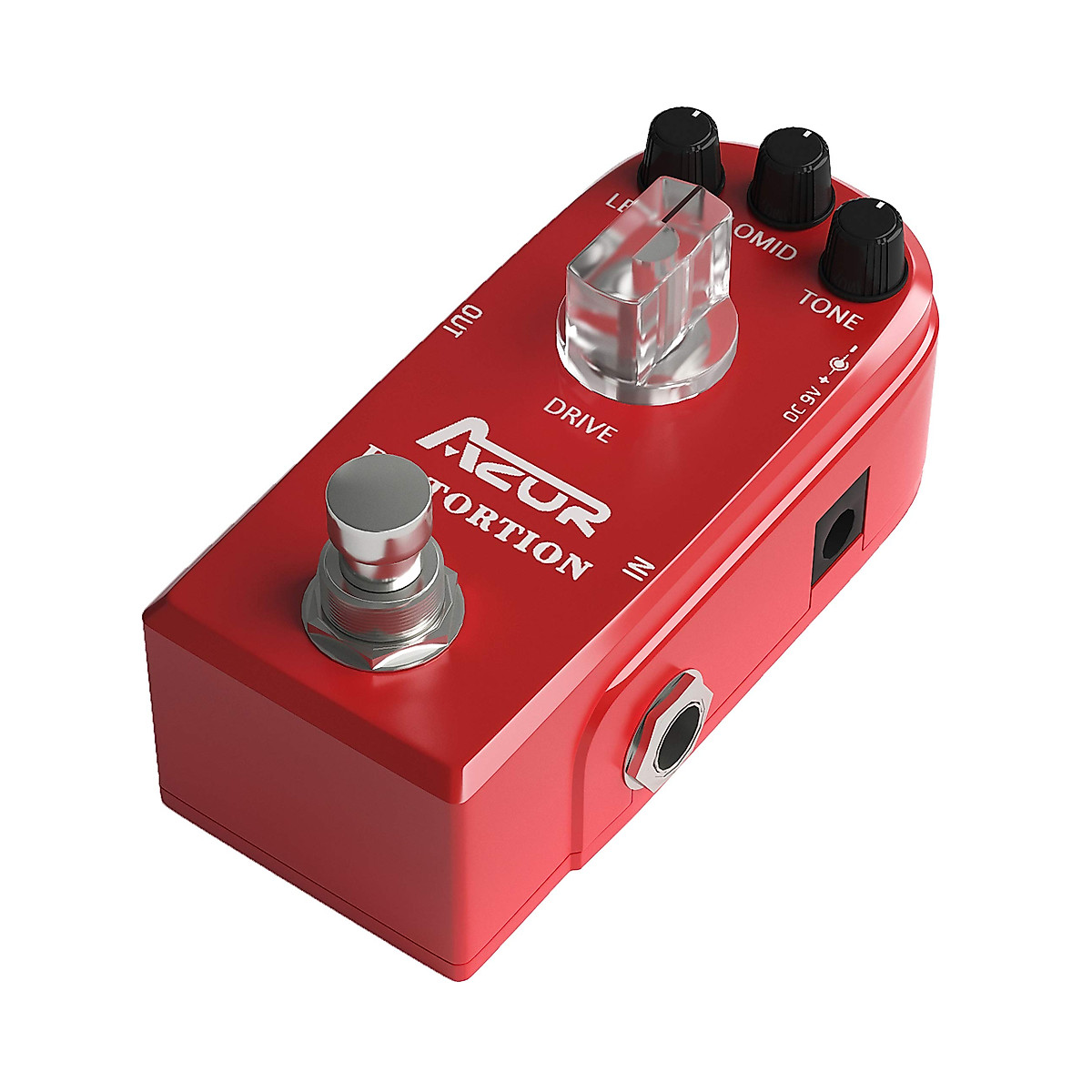 AZOR Vintage Distortion Guitar Effect Pedal with Guitar Effect Pedal Cables 3 Pack (Gold)