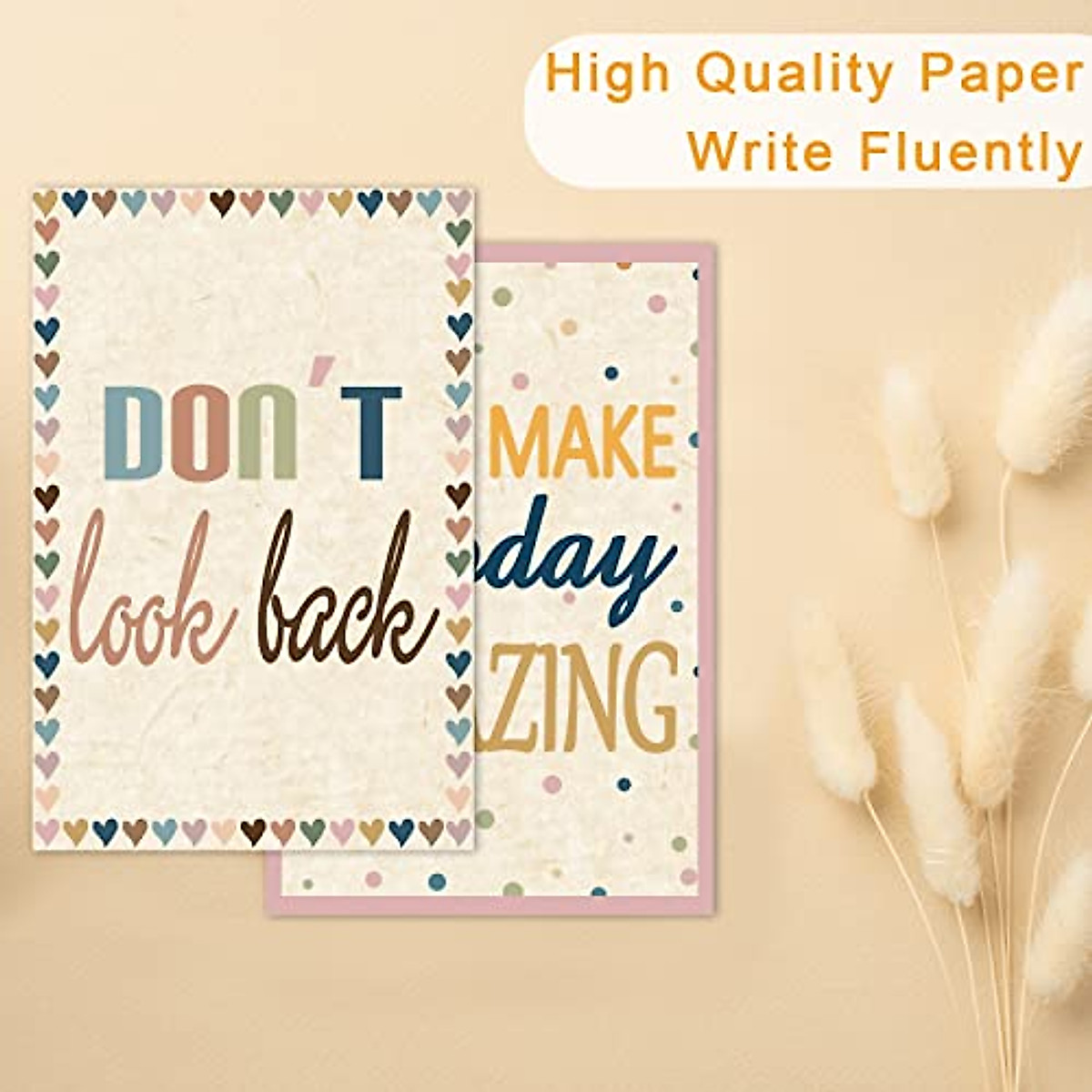 60 PCS Boho Motivational Postcards  for Kids Boho Rainbow Affirmation Postcards Bohemian Blank Encouragement Postcards Inspiration Note Cards for Classmates Friends Teachers Exchange