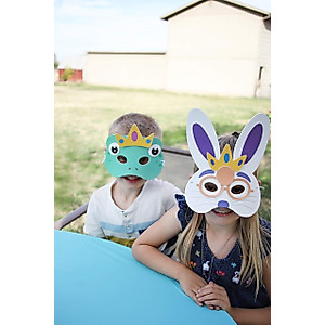 JOYIN 10 Pcs DIY Easter Bunny Mask Craft Kit Easter Crafts and Activities for Pretend Play, Decorate and Wear, Dress-Up Party Accessory, Animal Mask Assortment Easter Eggs Hunt and Theme Party