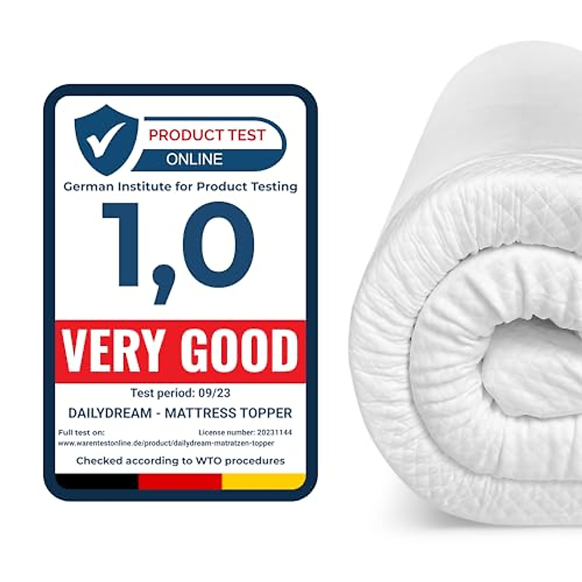 Dailydream viscoelastic Mattress Topper with Memory Foam, Edition Clean Ocean (King, Model M - 176 up to 220 lbs)