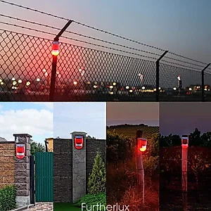 Solar Powered Sound Security Alarm Strobe Light, 6 LED Motion Sensor Strobe Alarm Outdoor Alarm Siren Home Security System, 110dB Loud Siren for Home Villa Farm Hacienda Apartment Outdoor Yard Garden