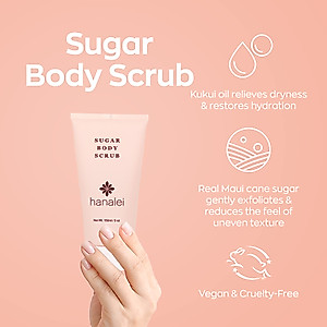 Vegan Brown Sugar Body Scrub: Moisturizing Exfoliator for Dry Skin - Women's Body Care - Made with Hawaiian Raw Cane Sugar and Kukui Oil - Made in the USA - 150g