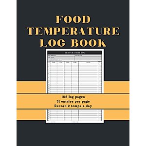 Food Temperature Log Book: Easy to use fridge/freezer log to record temps for restaurants, bars, cafes or any business handling or storing food. ... days, time, temp, notes on numbered pages.