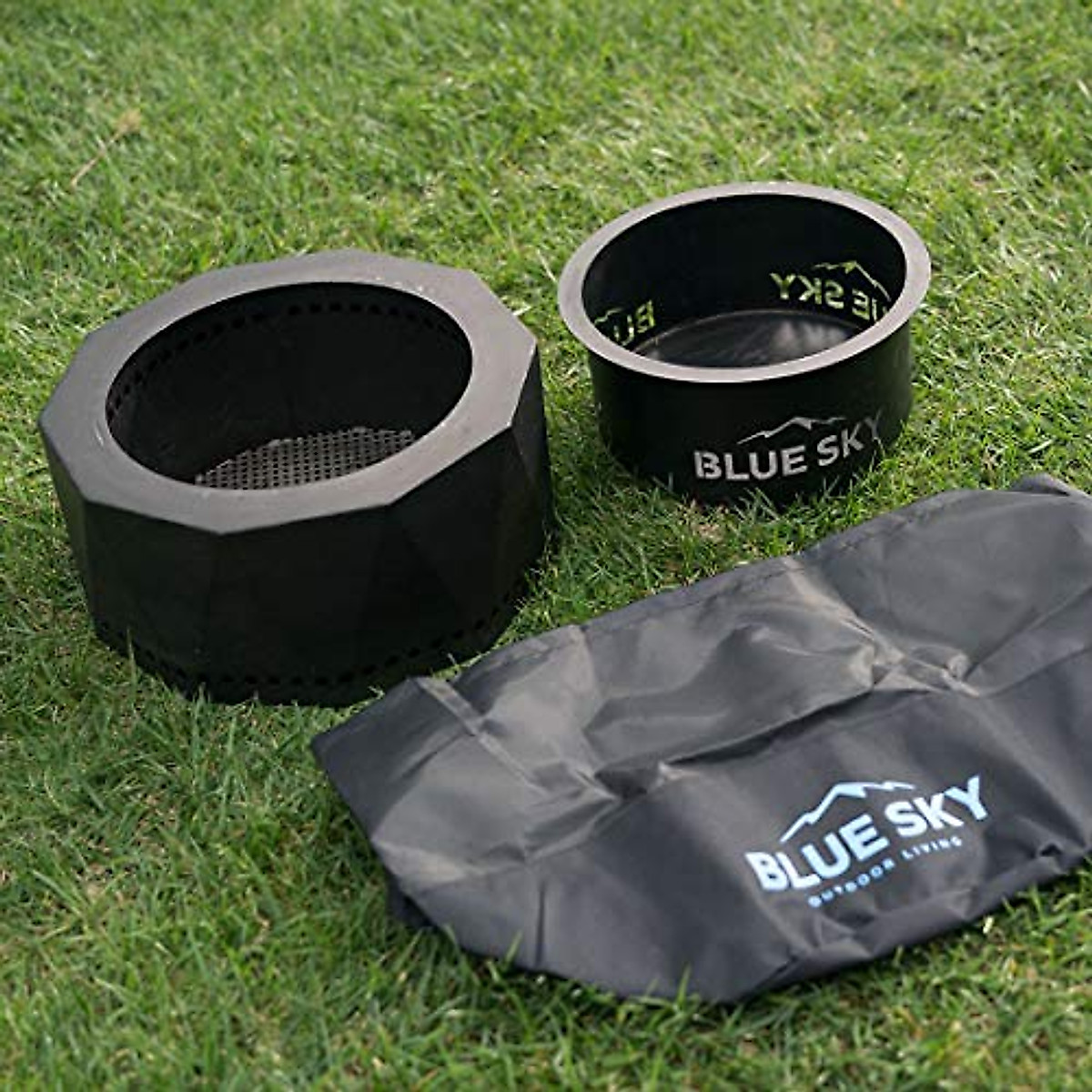 Blue Sky Outdoor Living Ridge Portable Fire Pit, Portable Smokeless Fire Pit with Carrying Bag, Black