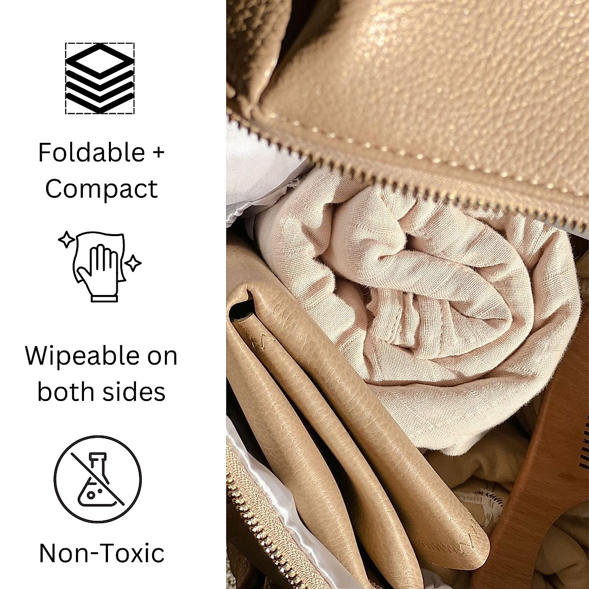 Uniklook Leather Portable Changing Pad for Baby- Vegan Leather Baby Changing Mat - Travel Baby Changing Mat - Baby Changing mat - Multipurpose Portable diaper change mat waterproof 14"x22"