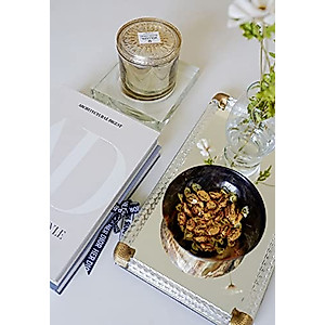 Maison Tray — by Alice Lane Home Collection — Gold, Glass, and Brass — Large and Elegant Decorative Platter — Coffee Tables, Home, Kitchen and Bathroom