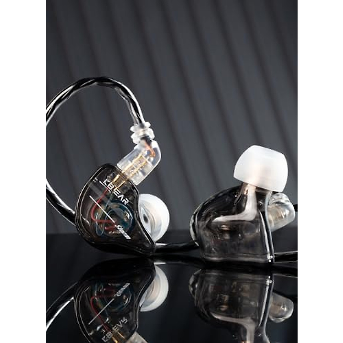 keephifi KBEAR Storm in Ear Monitor Headphones for Singers Musicians, Audiophile, 10mm Strong Magnetic Dynamic Driver Wired Earbuds in Ear Earphone IEM with Detachable OFC Cable (Black No Mic)