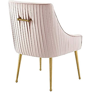 Modway Discern Pleated Back Upholstered Performance Velvet Dining Chair, Pink