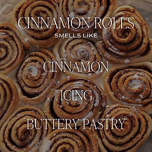 Sweet Water Decor Cinnamon Roll Candle - Christmas Candle with Cinnamon, Icing & Buttery Pastry for Home - Cinnamon Soy Candle with 40 Hours Burn Time - 9Oz Black Lid Amber Jar Cinnamon Scents