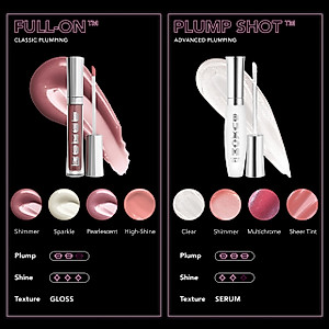 Buxom Plump Shot Collagen-Infused Lip Serum, Lip Plumping Gloss, Formulated with Collagen, Peptides, Hyaluronic Acid, Avocado & Jojoba Oil (Full Size, Filler)