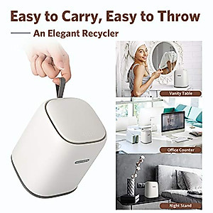 XCX Mini Countertop Trash Can with 3 Rolls of Trash Bags, Waste Can with Press Type Lid, 1.5 L / 0.40 Gal Wastebasket Trash Can Dispenser, Mini Bin for Coffee Table, Bathroom Vanity Top(Navy Blue)