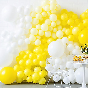 PartyWoo Yellow Balloons 120 pcs Yellow Balloons Different Sizes Pack of 18 12 10 5 Inch Balloon Arch Kit Yellow Balloon Garland for Graduation Easter Birthday Yellow Party Decorations Yellow-Y55